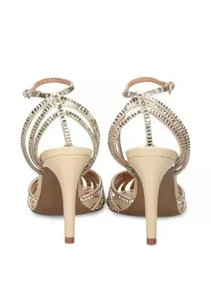 BIBI LOU Crystal-embellished Heeled Sandals - Neutrals
