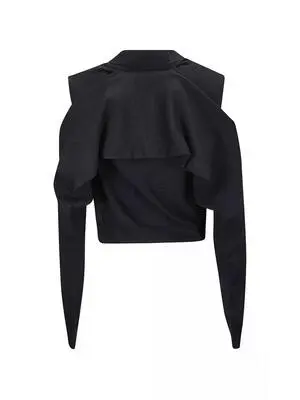 ALAINPAUL Cut-out Sleeveless Cardigan