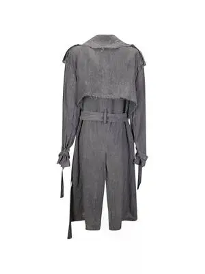 LIMI FEU Distressed Double-breasted Trench Coat