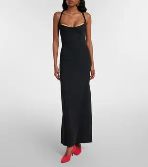 Versace Jersey Bustier Gown - Black