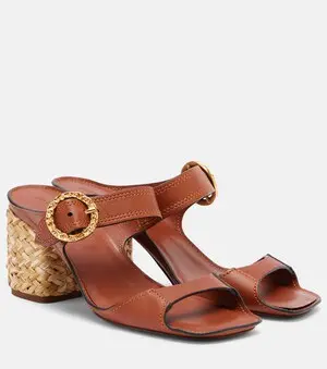 Zimmermann Solena Leather Mules - Brown