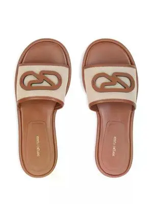 SERGIO ROSSI Surge Logo-detail Sandals - Neutrals