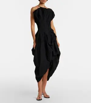 Magda Butrym Grizzly Draped Cotton-blend Cocktail Dress