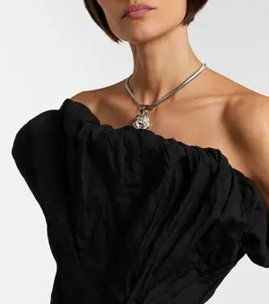 Magda Butrym Grizzly Draped Cotton-blend Cocktail Dress