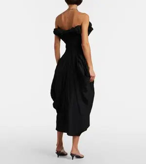 Magda Butrym Grizzly Draped Cotton-blend Cocktail Dress