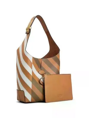 TOD'S Striped Shoulder Bag With Pouch