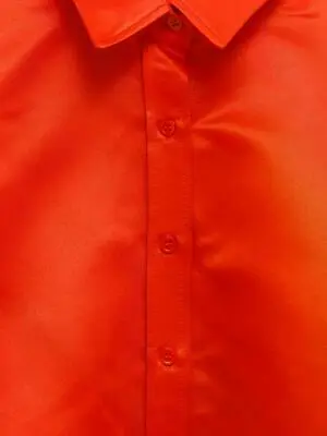 THE FRANKIE SHOP Arlen Satin-finish Cropped Shirt - Orange