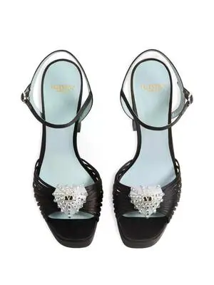 Valentino Garavani Coeur Royal Platform Sandals - Black