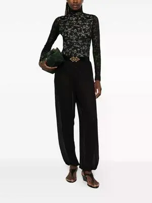 Zimmermann Floral-lace High-neck Bodysuit - Black