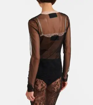 Valentino Garavani Sheer Lace-trimmed Cardigan