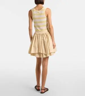 Loewe Paula's Ibiza Cotton Poplin Miniskirt - Beige