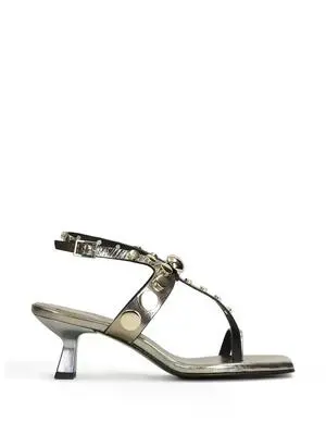 DONNARÌ Stud-embellished Kitten-heel Sandals