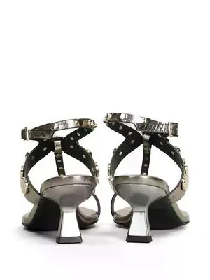 DONNARÌ Stud-embellished Kitten-heel Sandals