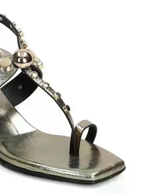 DONNARÌ Stud-embellished Kitten-heel Sandals