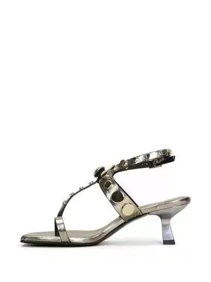 DONNARÌ Stud-embellished Kitten-heel Sandals