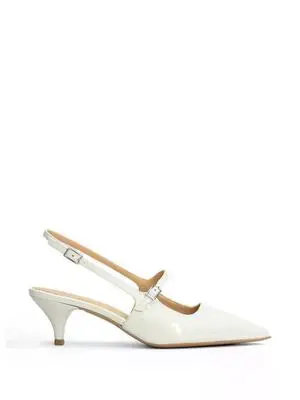 FRATELLI RUSSO Patent-finish Slingback Pumps - White