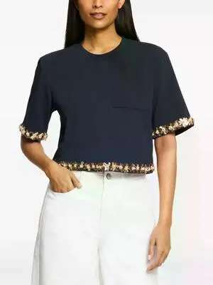 Cinq À Sept Sunflare Embellished T-shirt - Blue