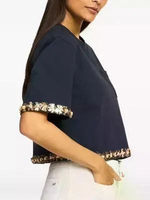 Cinq À Sept Sunflare Embellished T-shirt - Blue