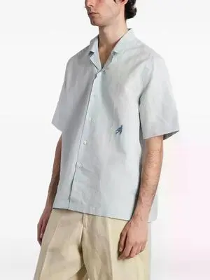 Paul Smith Bird-embroidered Short-sleeve Shirt - Blue