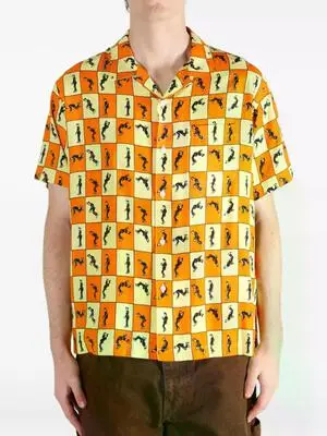 VOWELS Elvis Check-print Camp-collar Shirt