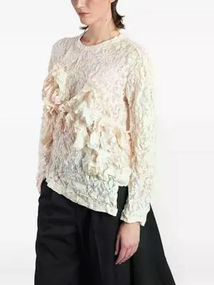 Comme Des Garçons Ruffled Floral-lace Sweater