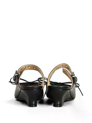 ALCHIMIA Eyelet-embellished Lace-up Mules - Black