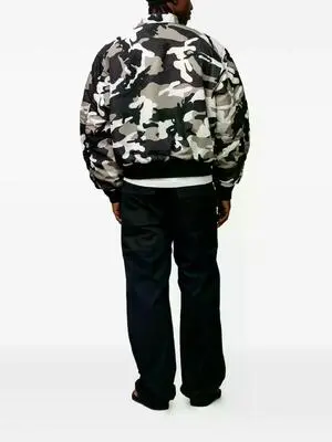 StÜssy Camouflage Print Hooded Bomber Jacket