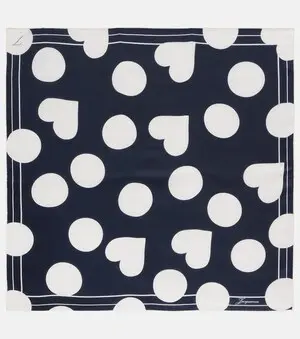 Jacquemus Cour Printed Silk Scarf - Blue