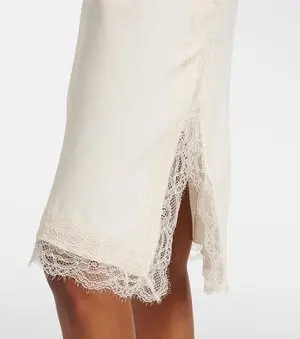 RÓHE Lace-trimmed Satin Slip Skirt