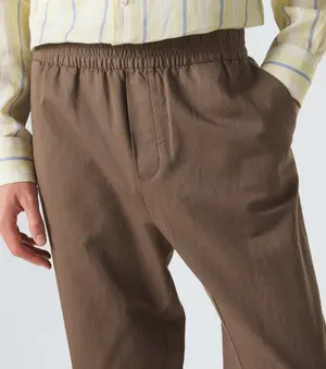 Sunspel Cotton And Linen Straight Pants
