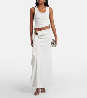 Christopher Esber Droplet Crystal Embellished Ruched Tank Top
