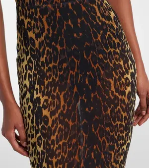 Alex Perry Leopard-print Mesh Gown