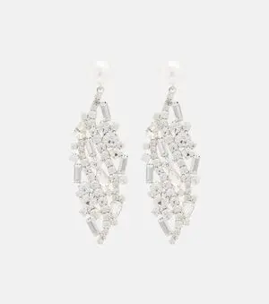 Magda Butrym Embellished Crystal Drop Earrings - Silver