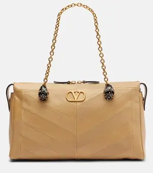 Valentino Garavani Panthea Vlogo Leather Shoulder Bag