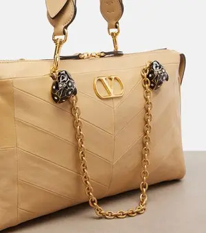 Valentino Garavani Panthea Vlogo Leather Shoulder Bag