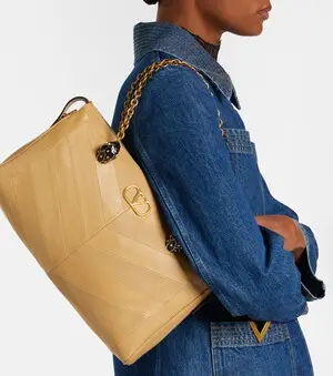 Valentino Garavani Panthea Vlogo Leather Shoulder Bag
