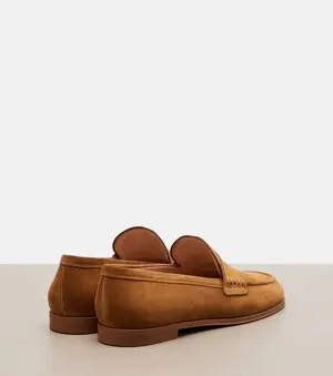 GIANVITO ROSSI Georgie Suede Penny Loafers - Brown