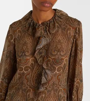 NILI LOTAN Cecily Paisley Silk Blouse