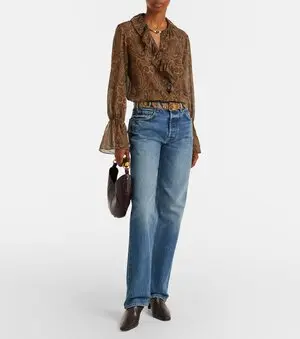 NILI LOTAN Cecily Paisley Silk Blouse
