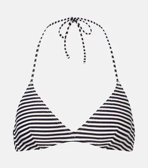 NILI LOTAN Striped Bikini Top - Black
