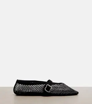 Alaïa Embellished Fishnet Ballet Flats