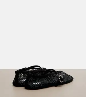 Alaïa Embellished Fishnet Ballet Flats