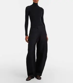 Alaïa Embellished Fishnet Ballet Flats