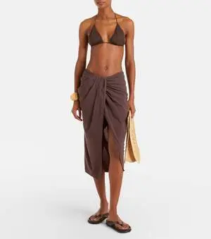 Jacquemus Pareo Draped Beach Cover-up - Brown
