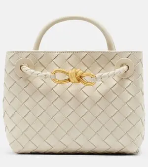 Bottega Veneta Andiamo Mini Leather Top-handle Bag - White