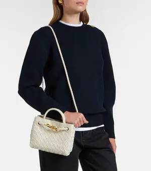 Bottega Veneta Andiamo Mini Leather Top-handle Bag - White
