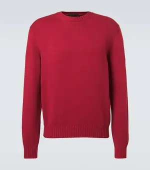 SAMAN AMEL Gio Cotton Crewneck Sweater - Red