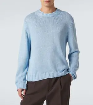 SAMAN AMEL Gio Silk Sweater - Blue