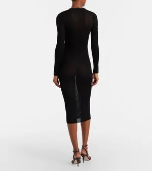 Valentino Garavani Ribbed-knit Midi Dress