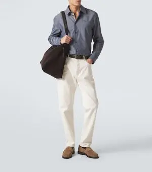 Burberry Ekd Cotton-blend Shirt - Blue